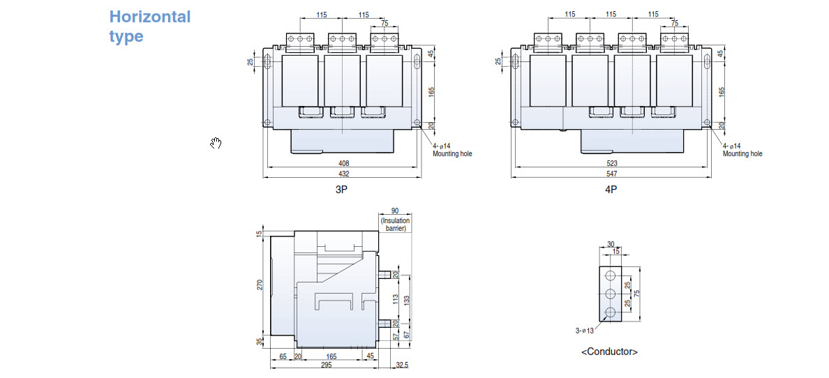 Máy cắt ACB AS-32E3-32H AG6 3P 3200A 85kA loại cố định LS