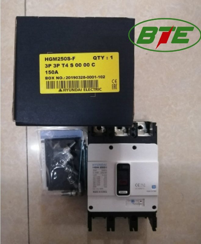 Aptomat MCCB HGM250S-F 3P 150A 26kA Hyundai