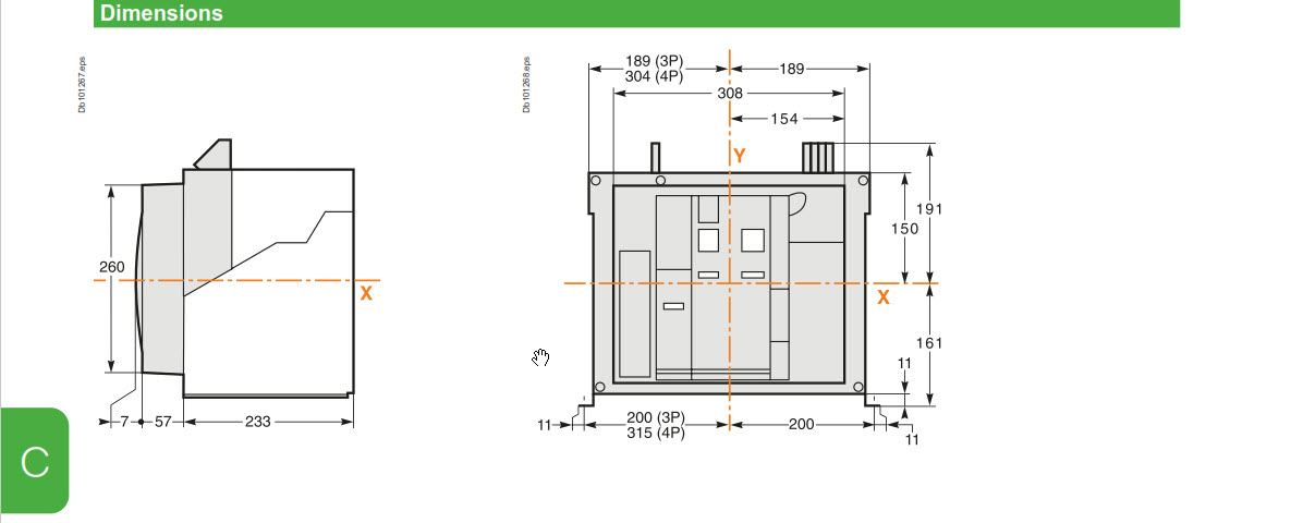 Máy cắt ACB NW12H13F2 3P 1250A 65kA loại cố định Schneider