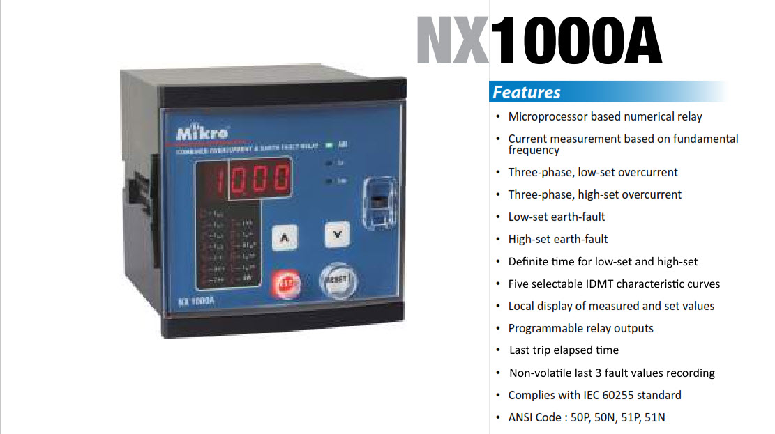 Rơ le bảo vệ NX1000A-240A Mikro - Điện công nghiệp BTE