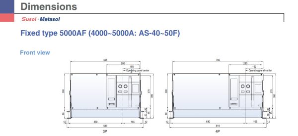 Máy cắt ACB AS-50F4-50H AG6 4P 5000A 100kA loại cố định LS