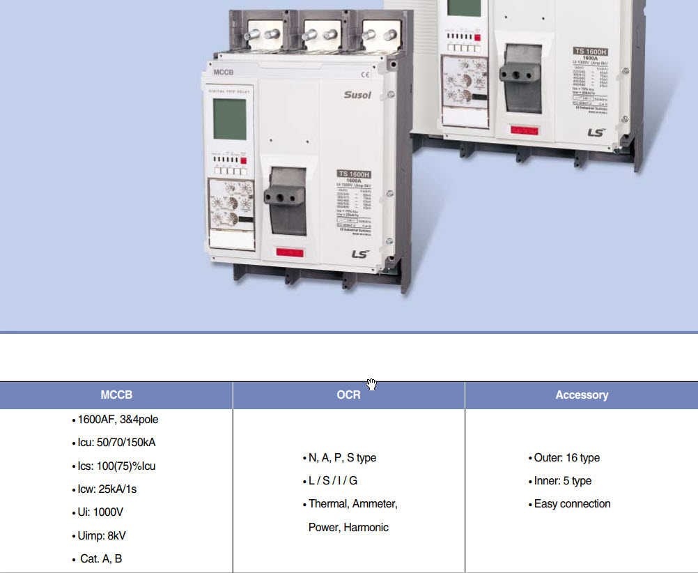 Aptomat MCCB TS1600H 3P 1600A 70kA LS - Điện công nghiệp BTE