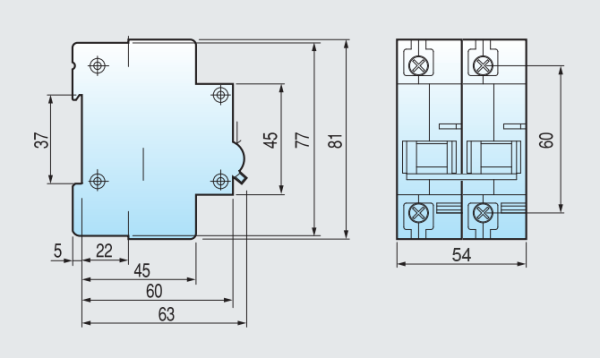 Aptomat MCB BKH 2P 100A 10kA LS - Điện công nghiệp BTE